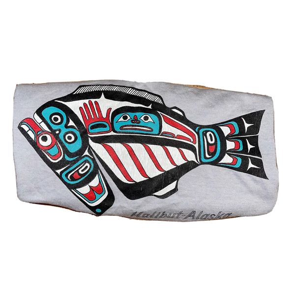 Tee Jays | Tops | Vintage Halibut Fish Alaska Tribal Tshirt Womens Size ...
